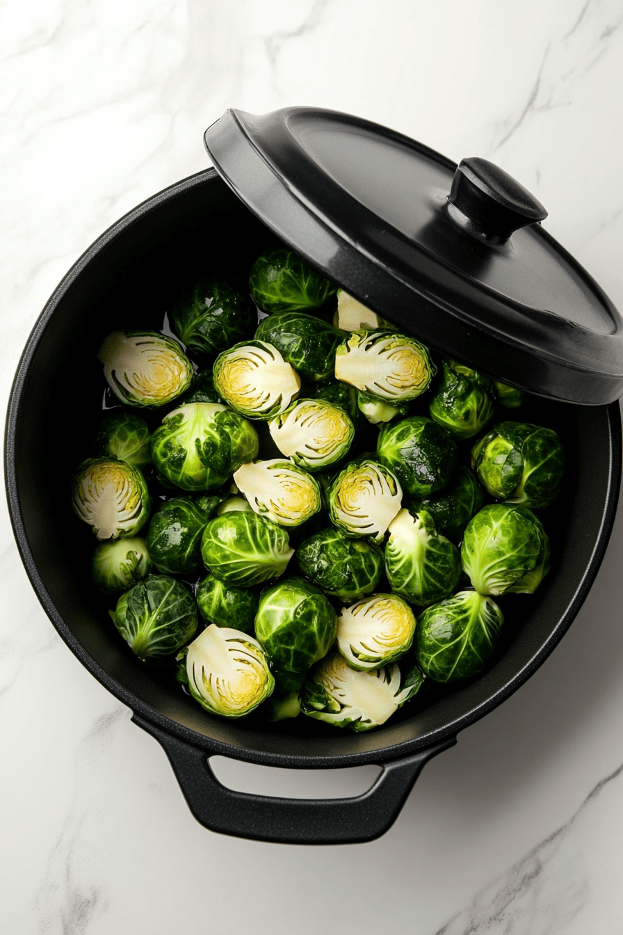 Vegan One Pot Creamy Garlic Brussels Sprouts Pasta Recipe That Will ...