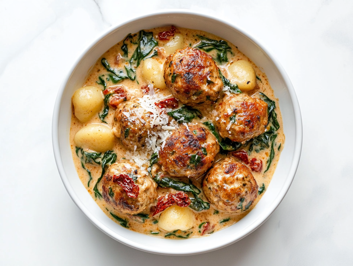 Slow Cooker Tuscan Chicken Meatballs With Gnocchi Recipe