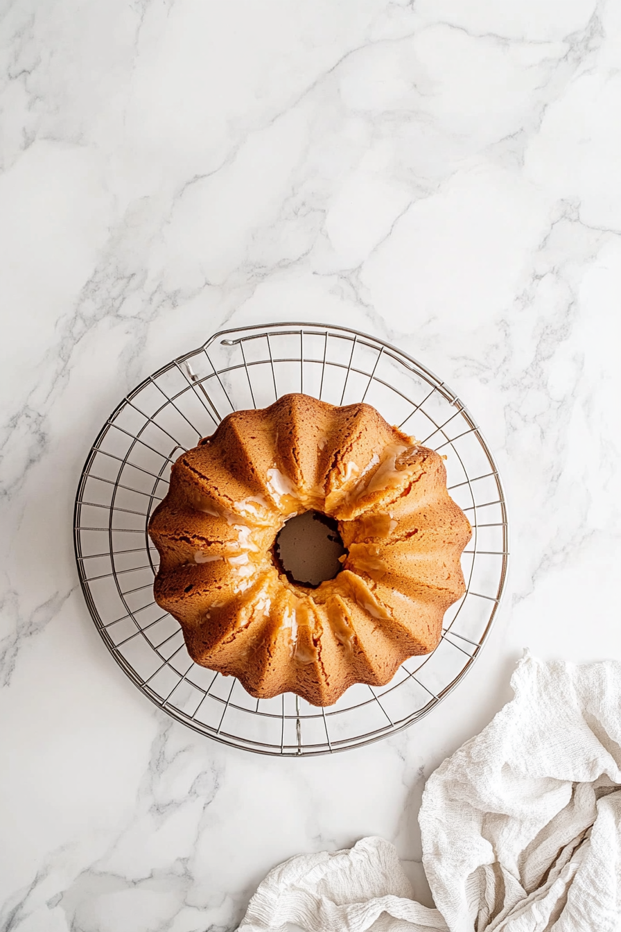 Vanilla Buttermilk Pound Cake With Cream Cheese Glaze Recipe