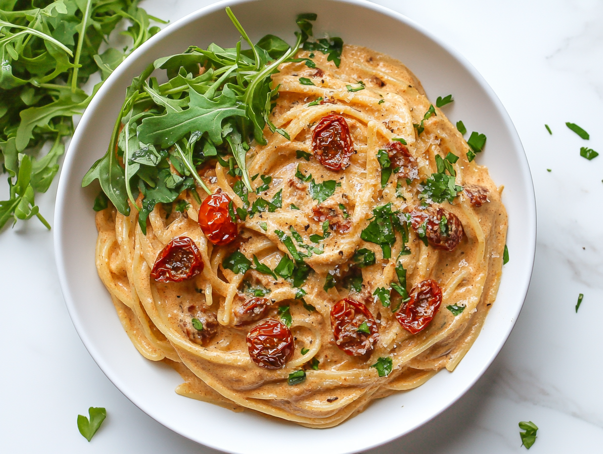 Vegan Creamy Sun Dried Tomato Pasta Recipe For Italian Touch