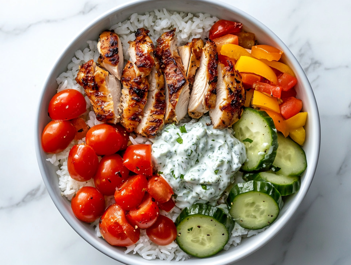 Greek Chicken Salad Rice Bowls Recipe Tastes Like Vacation